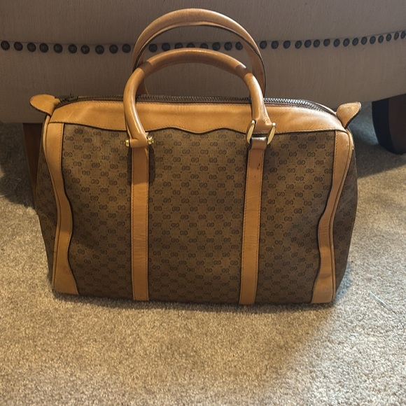 Gucci | Bags | Vintage 97s Gucci Boston Bag With Mini Gg Logo | Poshmark